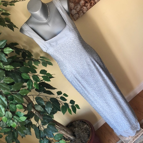 Basix Ii | Dresses | Basix Ii Silk Beaded Evening Gown With Silk Scarf ...